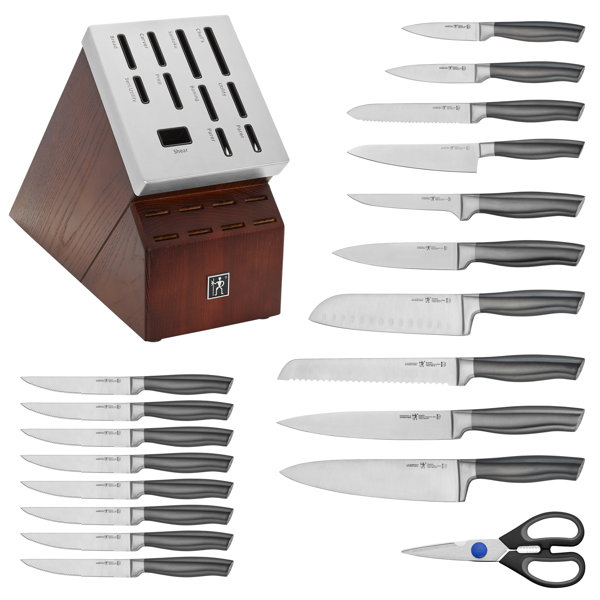 HENCKELS Graphite 20-Piece Self-Sharpening Knife Set with Block, Chef Knife, Paring Knife ...